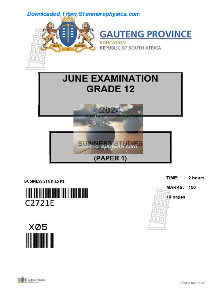 GP Business Studies Grade 12 June 2024 P1 and Memo | PDF | Strategic ...