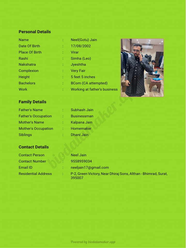 Biodata | PDF