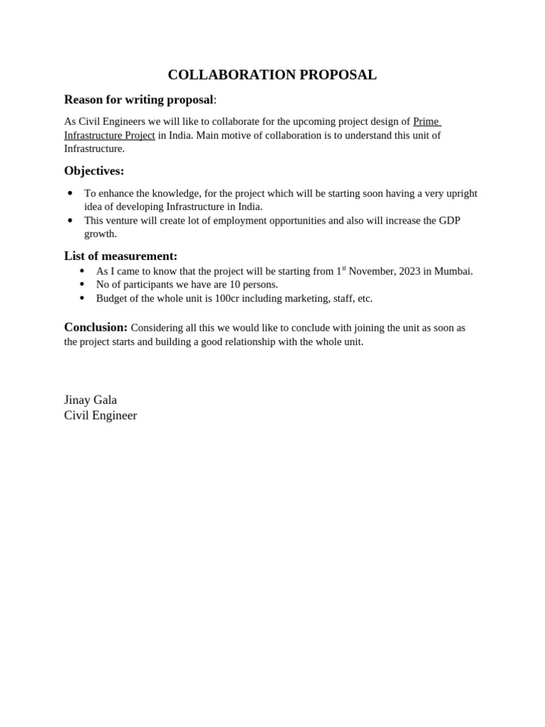 Format of Short Proposal Jinay | PDF