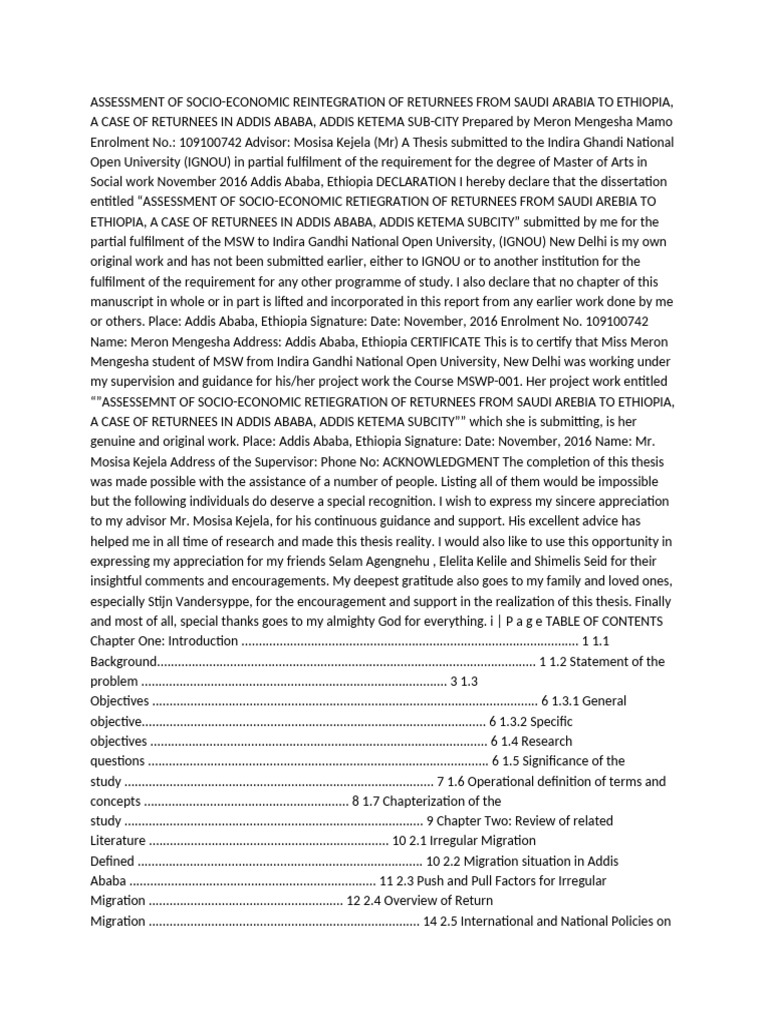 Proposal Habte 1 Pdf Human Migration Human Trafficking 4830