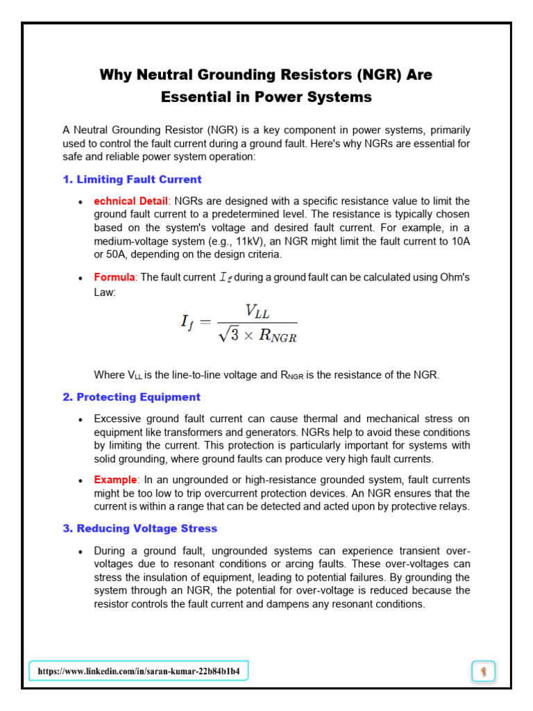 Why Neutral Grounding Resistors NGR 1724044687 | PDF | Resistor ...