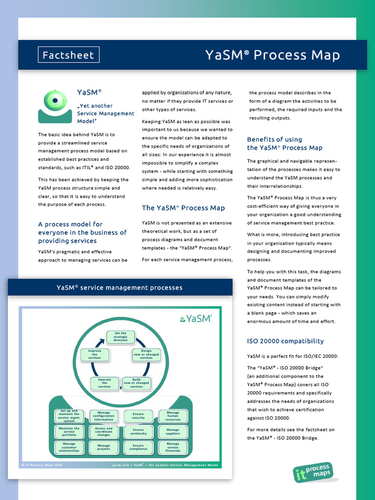 Factsheet YaSM Process Map | PDF | Computing