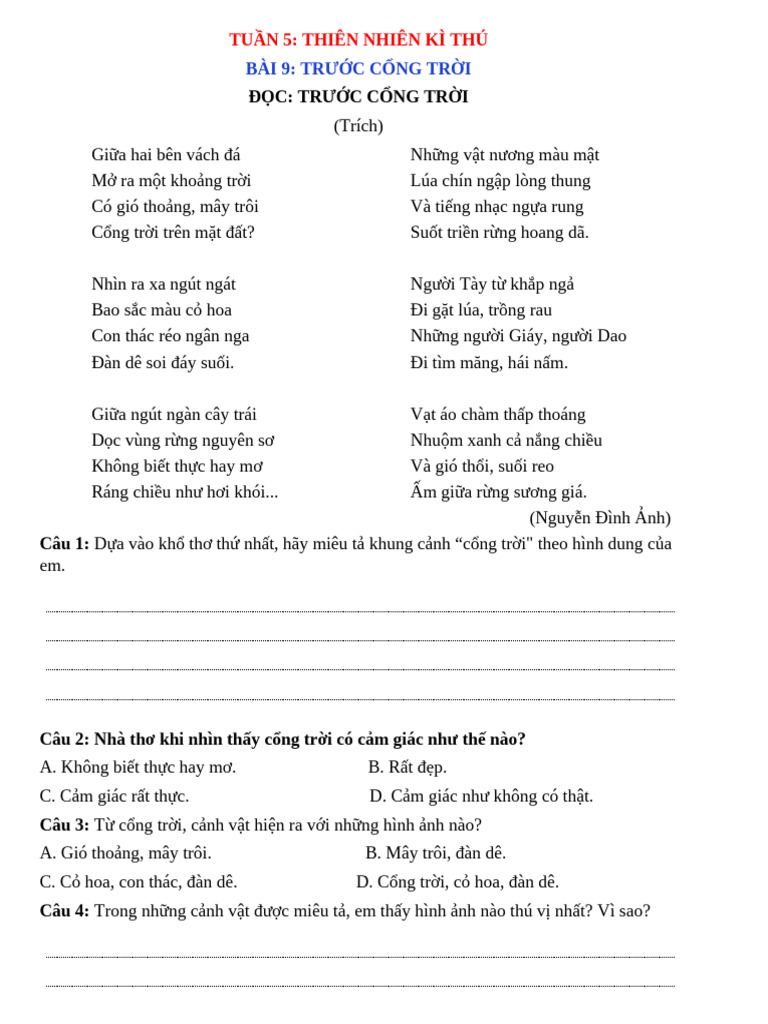 Tuần 5- Phiếu Ngày Tv5- Kntt | PDF