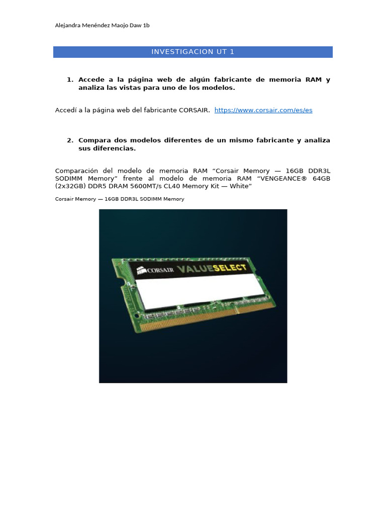 Word Correcto Tarea UT1 | PDF | Microprocesador | Memoria de acceso aleatorio