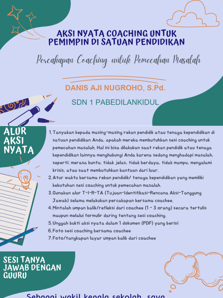 Aksi Nyata Coaching Untuk Pemimpin Di Satuan Pendidikan DANIS AJI NUGROHO | PDF
