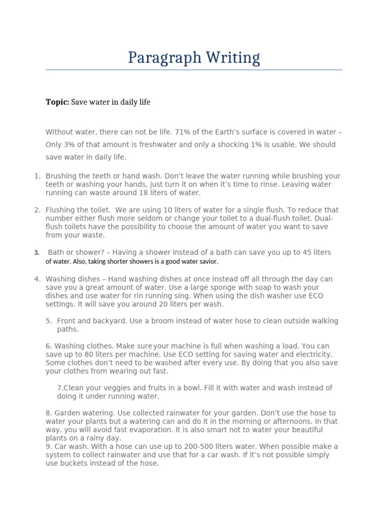 Paragraph Writing | PDF
