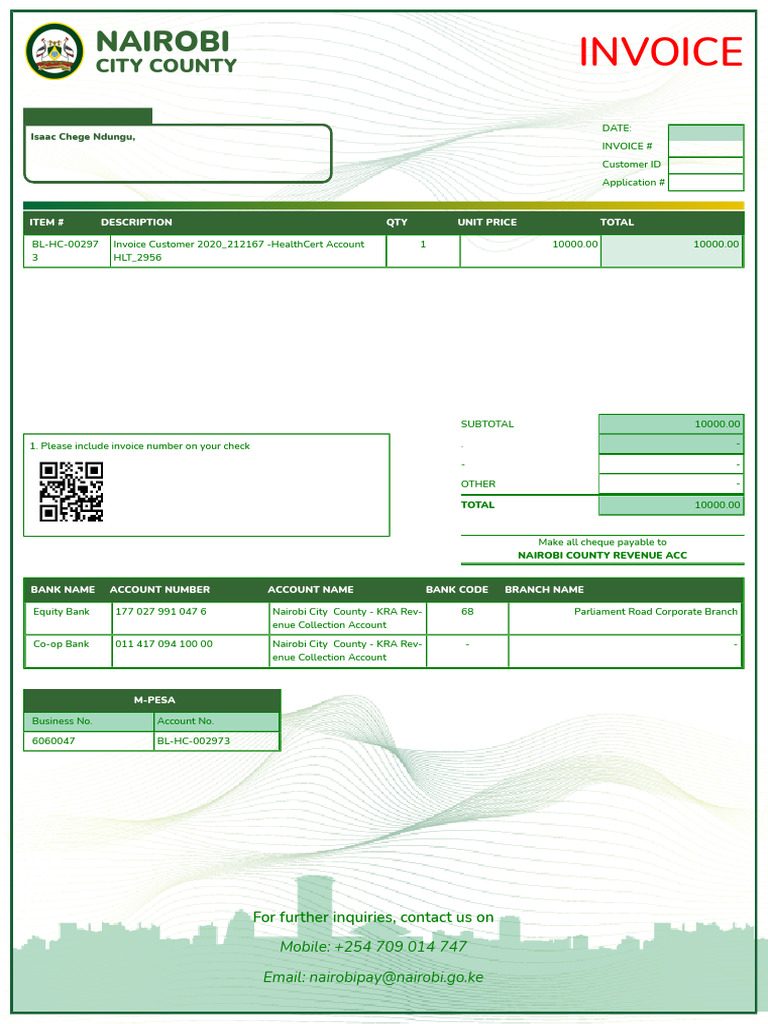 Nairobi City County Invoice Details | PDF | Invoice | Accounting