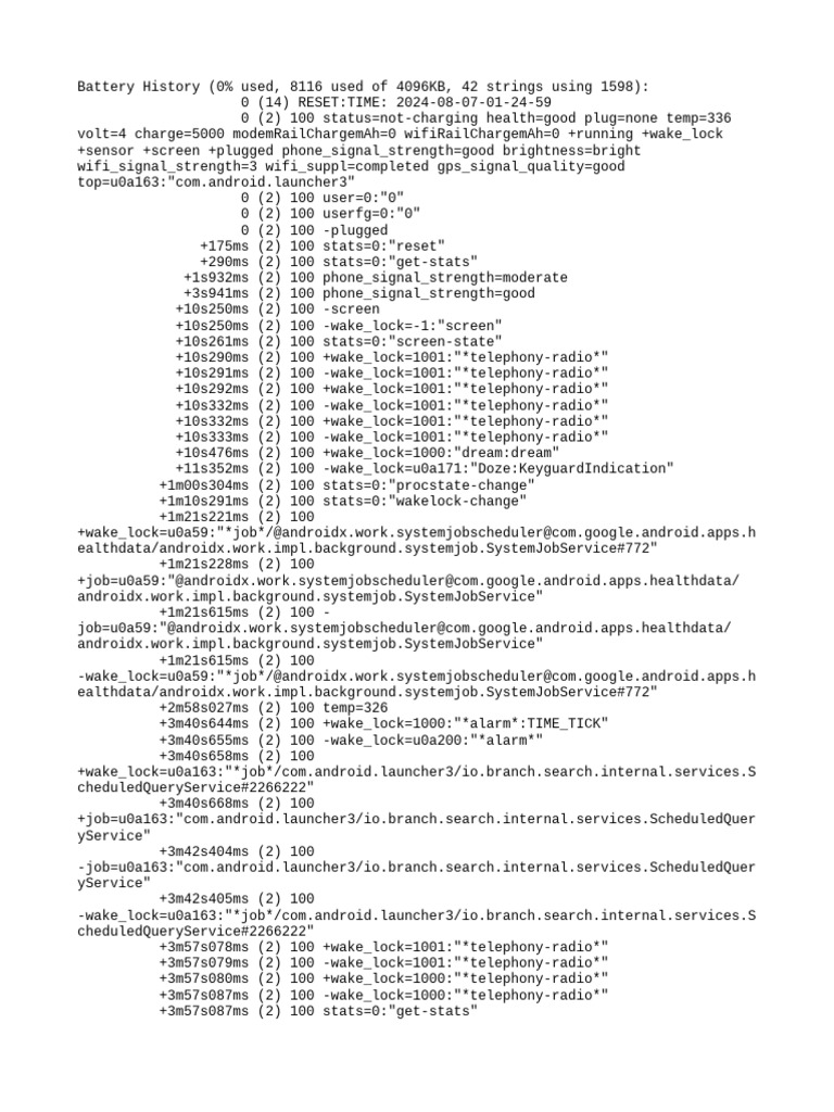 Standby Dump Batterystats 2024 0807 022510 | PDF