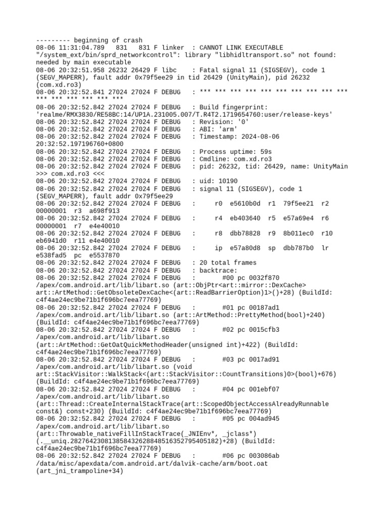 UnityMain Crash Log Analysis | PDF | Computer Science | Software Engineering