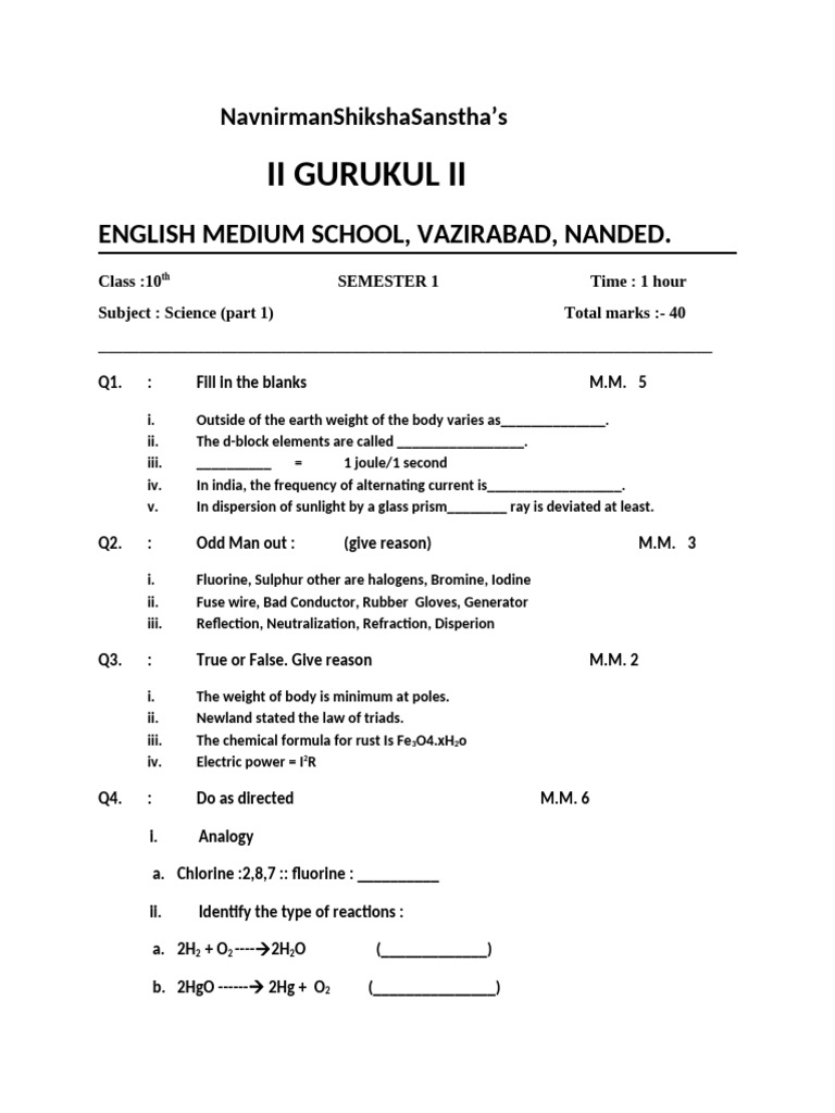 10th science part 1 2019 | PDF | Magnesium | Calcium
