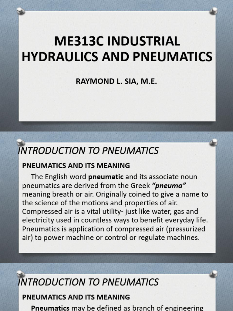 Week 1. Introduction to Pneumatics | PDF | Pressure Measurement ...