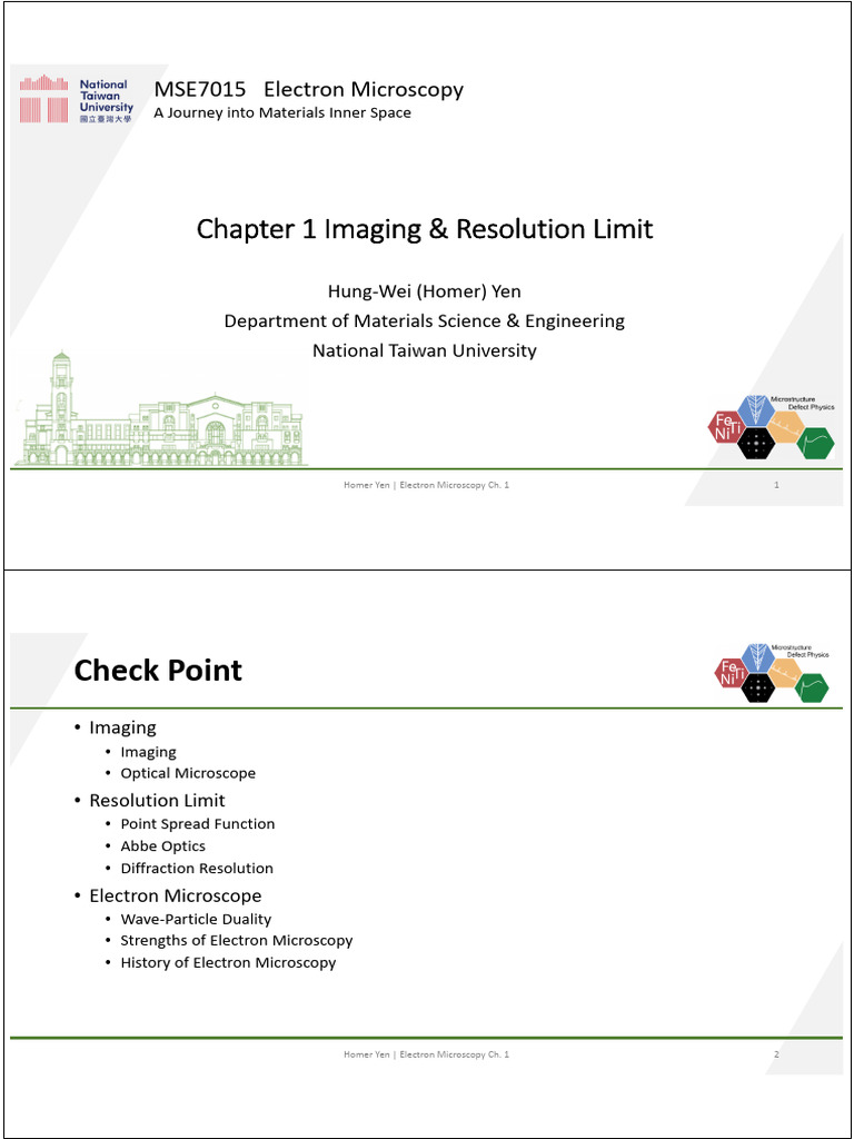 Chapter 1 Limits in Imaging | PDF | Angular Resolution | Microscope