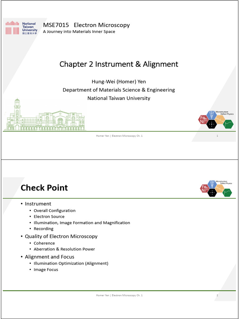 Chapter 2 Instrument & Alignment | PDF | Transmission Electron Microscopy | Electromagnetism