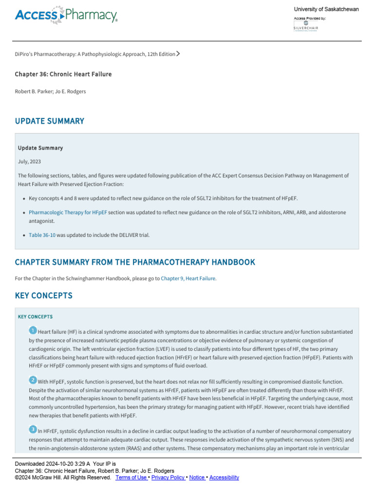 Chapter 36 - Chronic Heart Failure | PDF | Heart Failure | Angiotensin