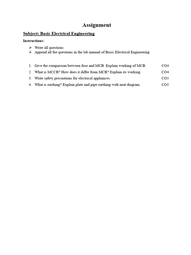 BEE Assignment | PDF | Science & Mathematics | Computers