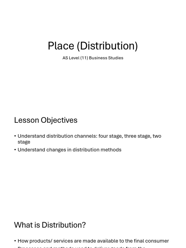 Presentation - Place (Distribution) | PDF | Retail | Supermarket