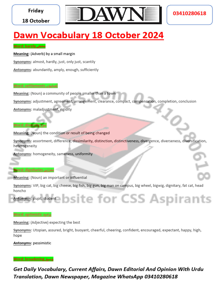 Dawn Vocabulary | PDF | Grammar | Syntax