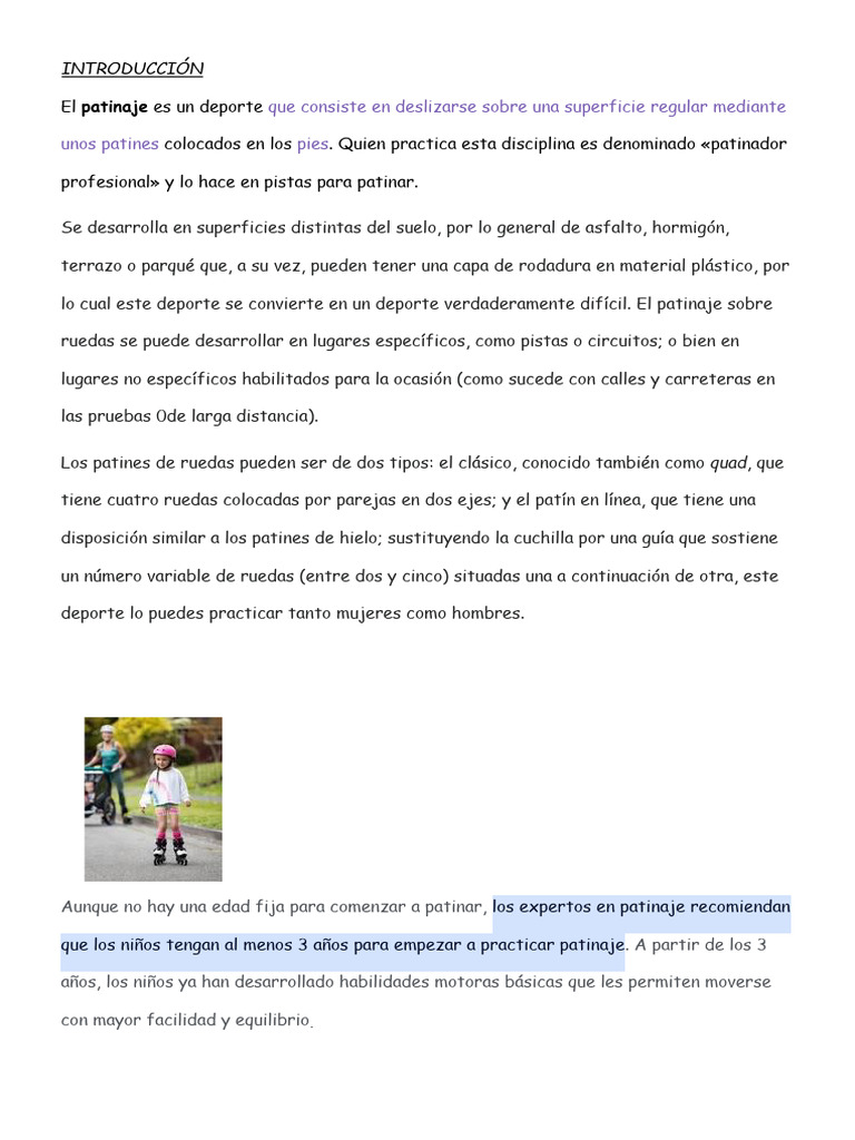 El Patinaje: Mi Hobby Favorito | PDF | Deportes