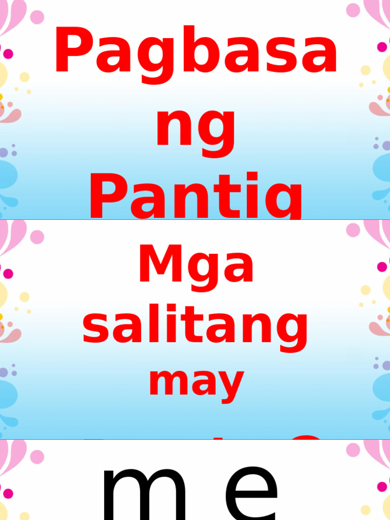 Pagbasa NG Pantig e | PDF