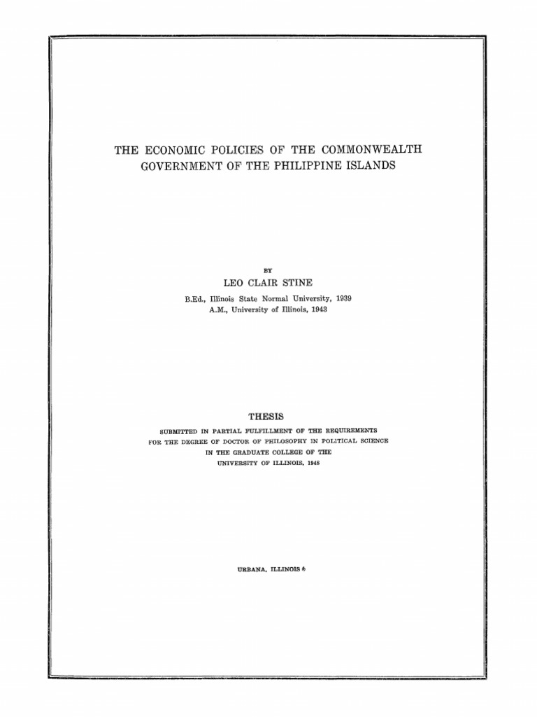 Philippine Economic Policies 1948 | PDF | Government