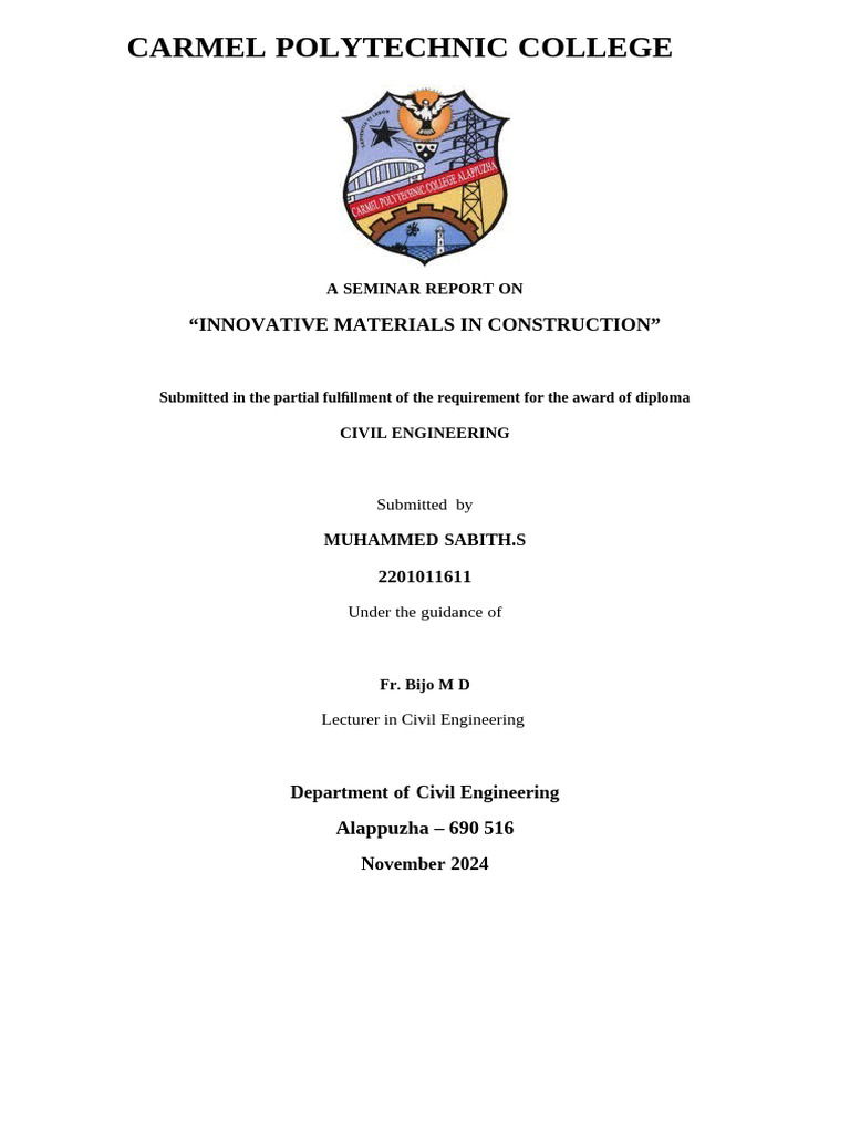 Innovative Materials in Construction | PDF | Concrete | Fibre ...
