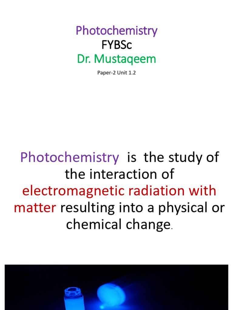 FY Photochemistry MM | PDF | Photochemistry | Chemical Reactions