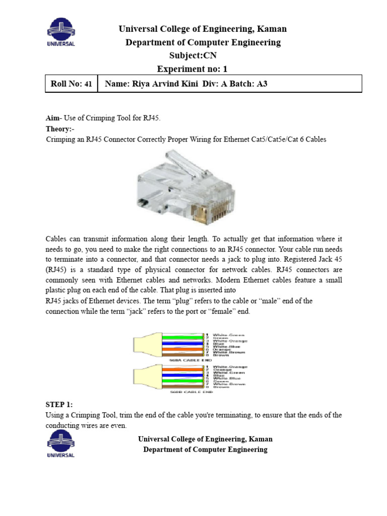 CN_Exp_1 | PDF | Electrical Connector | Electrical Components