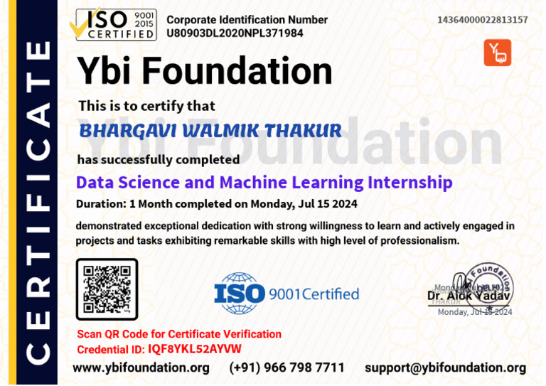 Data Science Internship (30days) | PDF