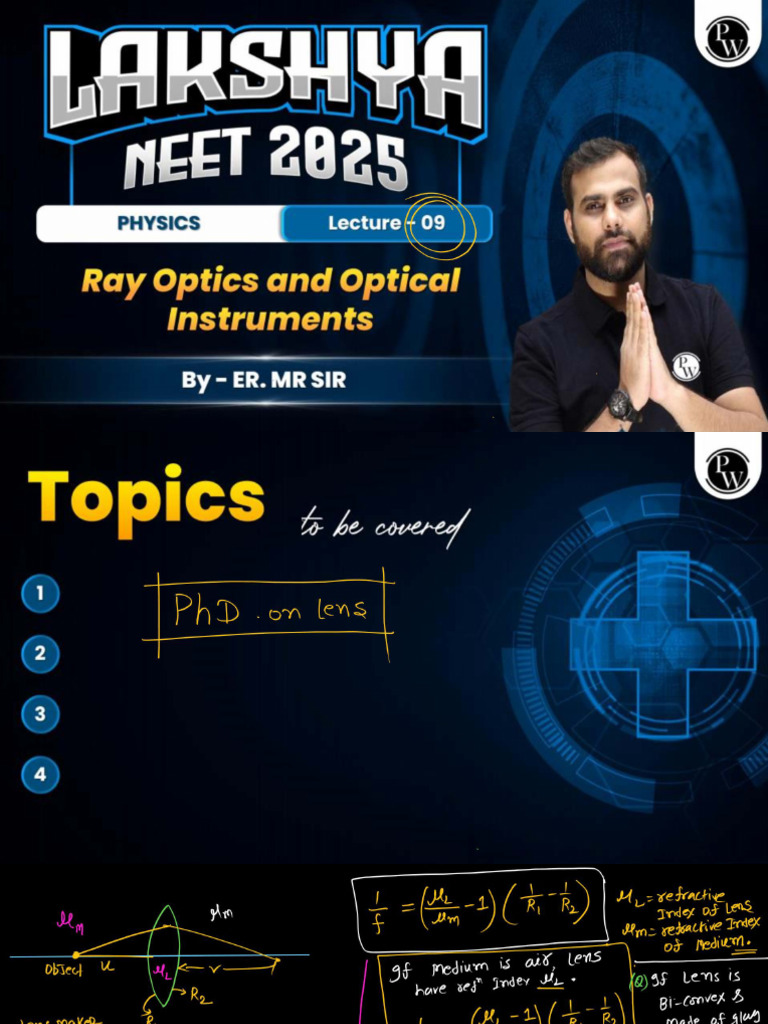 Ray Optics and Optical Instruments 09 - Class Notes - Lakshya NEET 2025 ...
