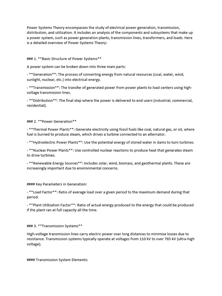 Power systems | PDF | Electric Power Transmission | Electric Power ...
