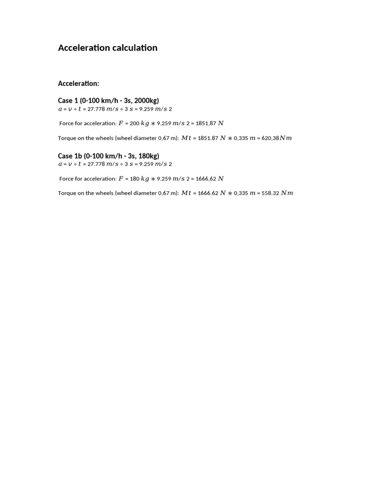 Acceleration Calculation | PDF | Teaching Methods & Materials | Science & Mathematics