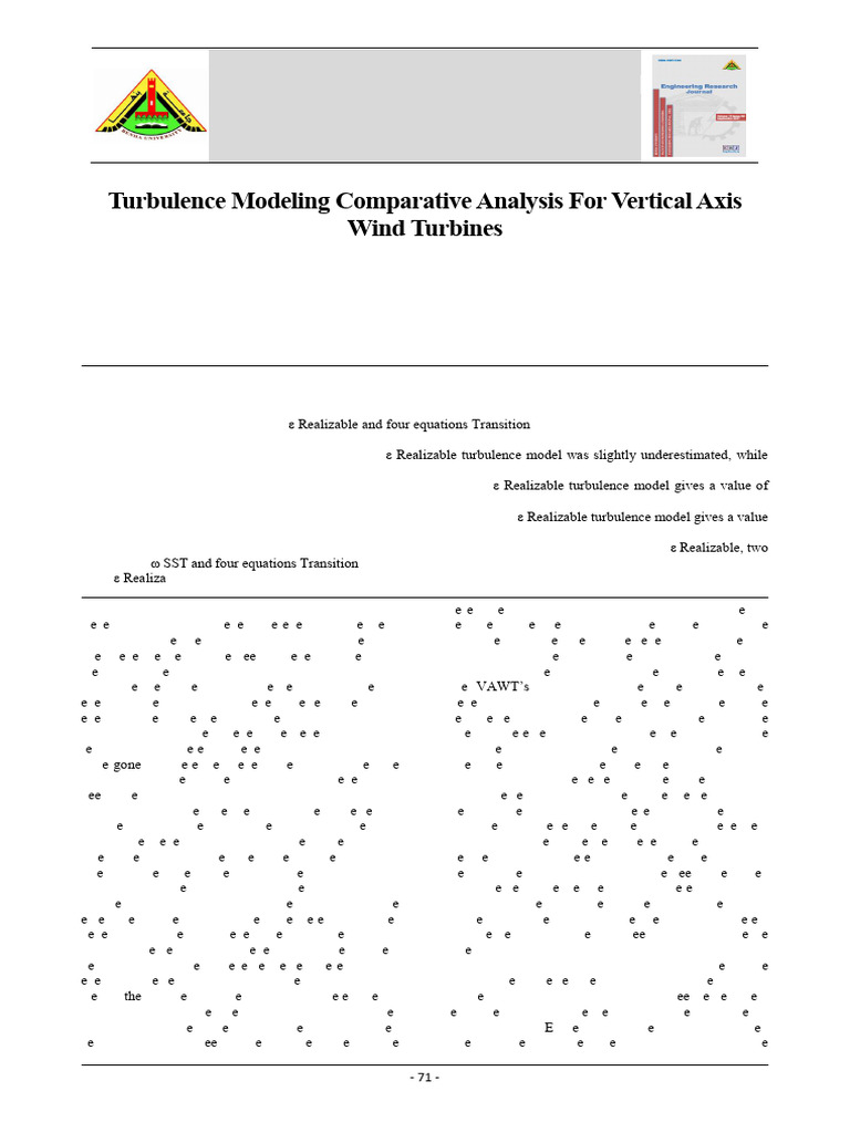02-Turbulence Modeling Comparative Analysis For Vertical Axis Wind Turbines | PDF ...