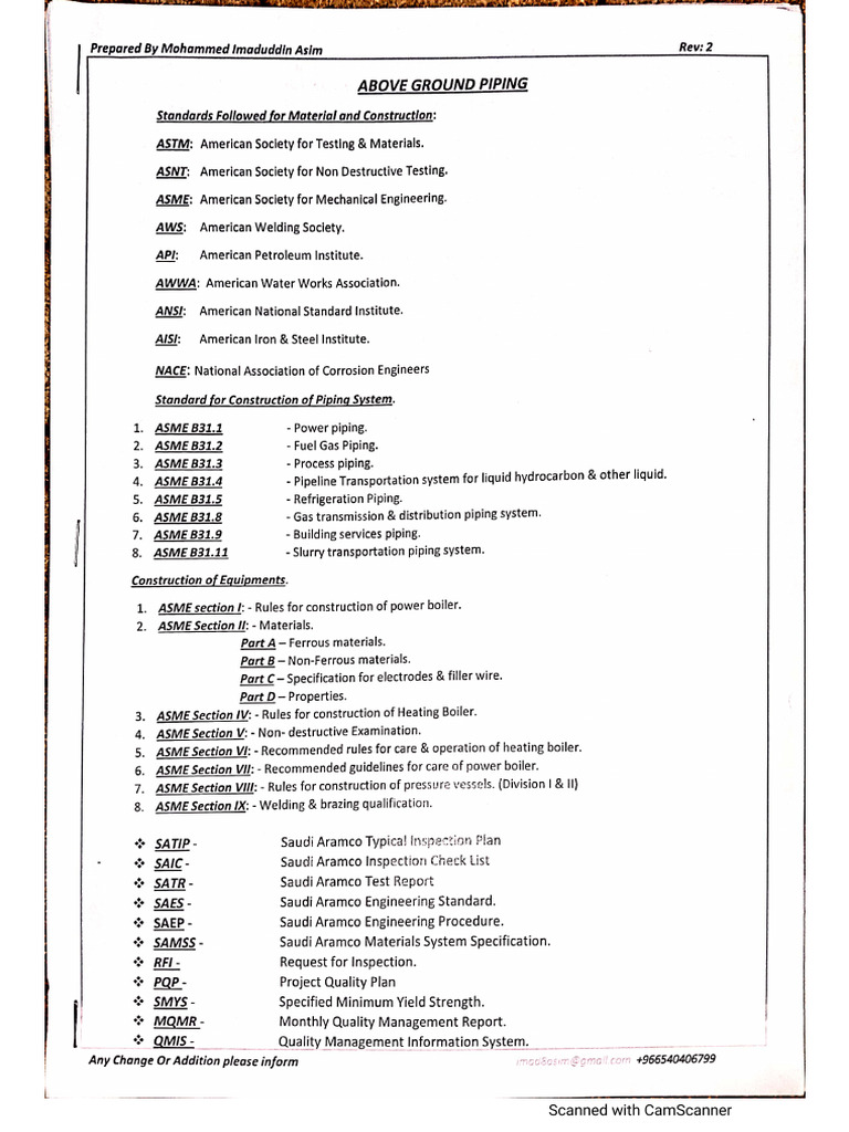 AG Piping Notes | PDF