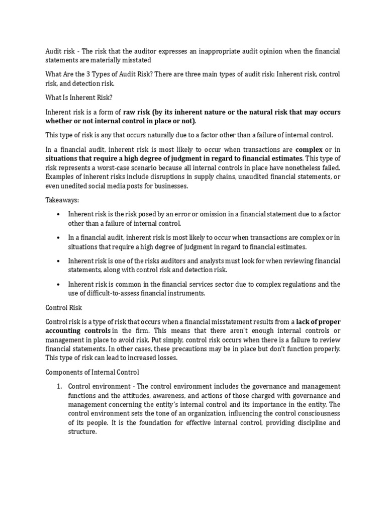 Audit Risk and Materiality | PDF | Audit | Internal Control