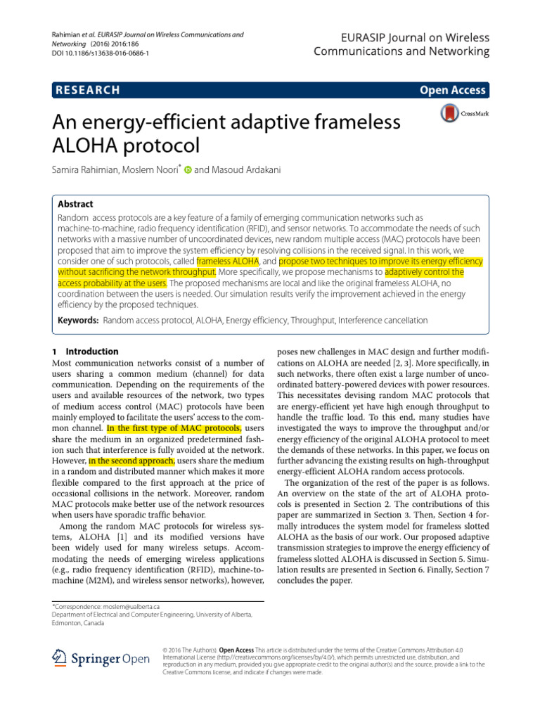 2016.an Energy Efficient Adaptive Frameless ALOHA Protocol | PDF ...