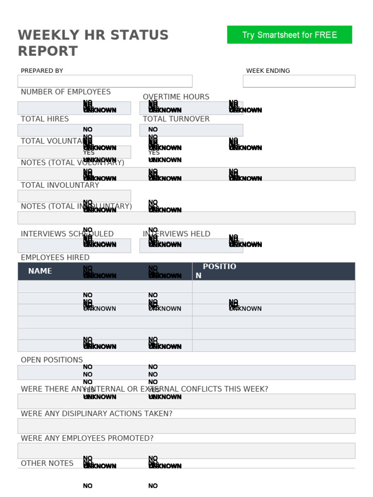 HR Weekly Status Overview | PDF | Business