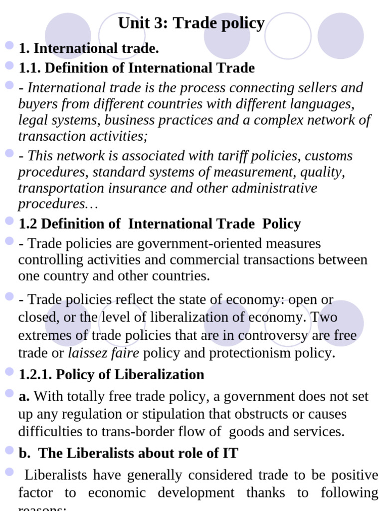 Unit 3 | PDF | Dumping (Pricing Policy) | Non Tariff Barriers To Trade