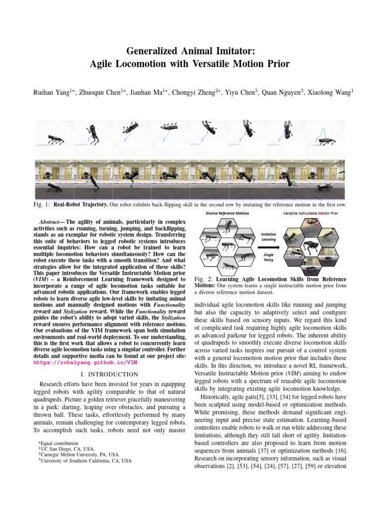 Generalized Animal Imitator: Agile Locomotion With Versatile Motion Prior | PDF | Horse Gait