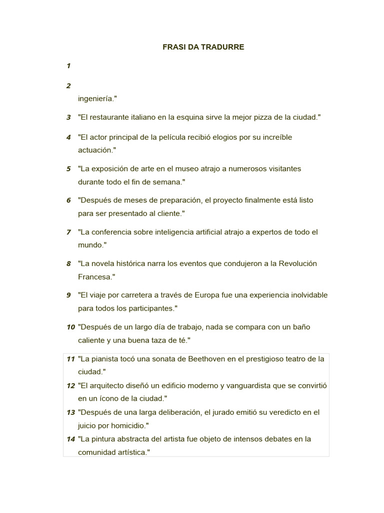 Frases para traducir y analizar | PDF | Arte