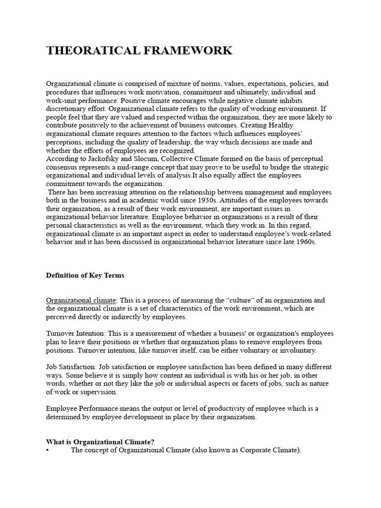 Theoretical Framework - 240911 - 122839 | PDF | Job Satisfaction | Behavior