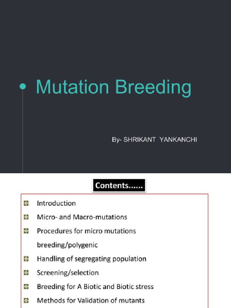 Mutation Breeding | PDF