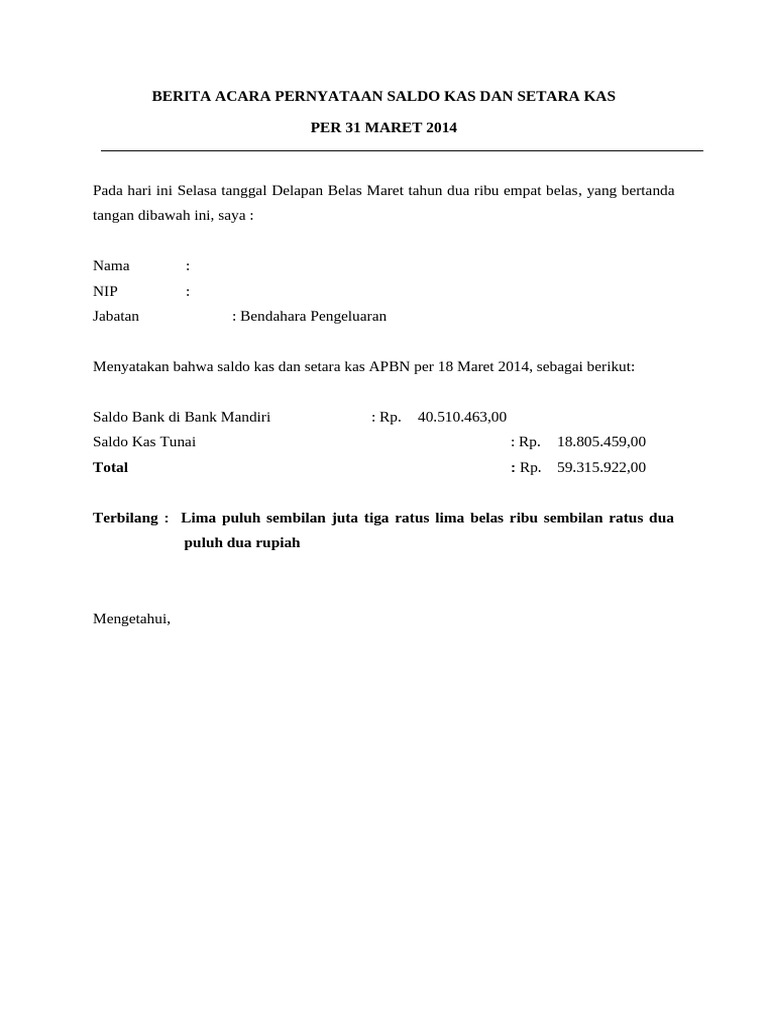 BAP KAS Template Terbaru Pablu | PDF