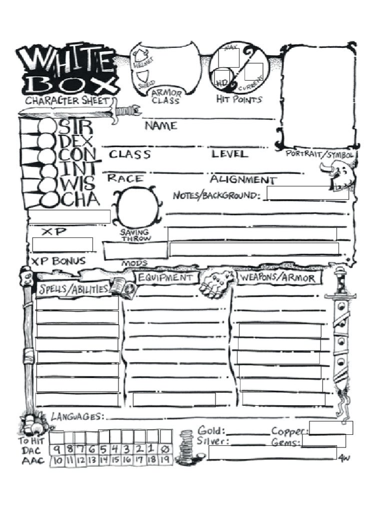White Box - Char Sheet | PDF