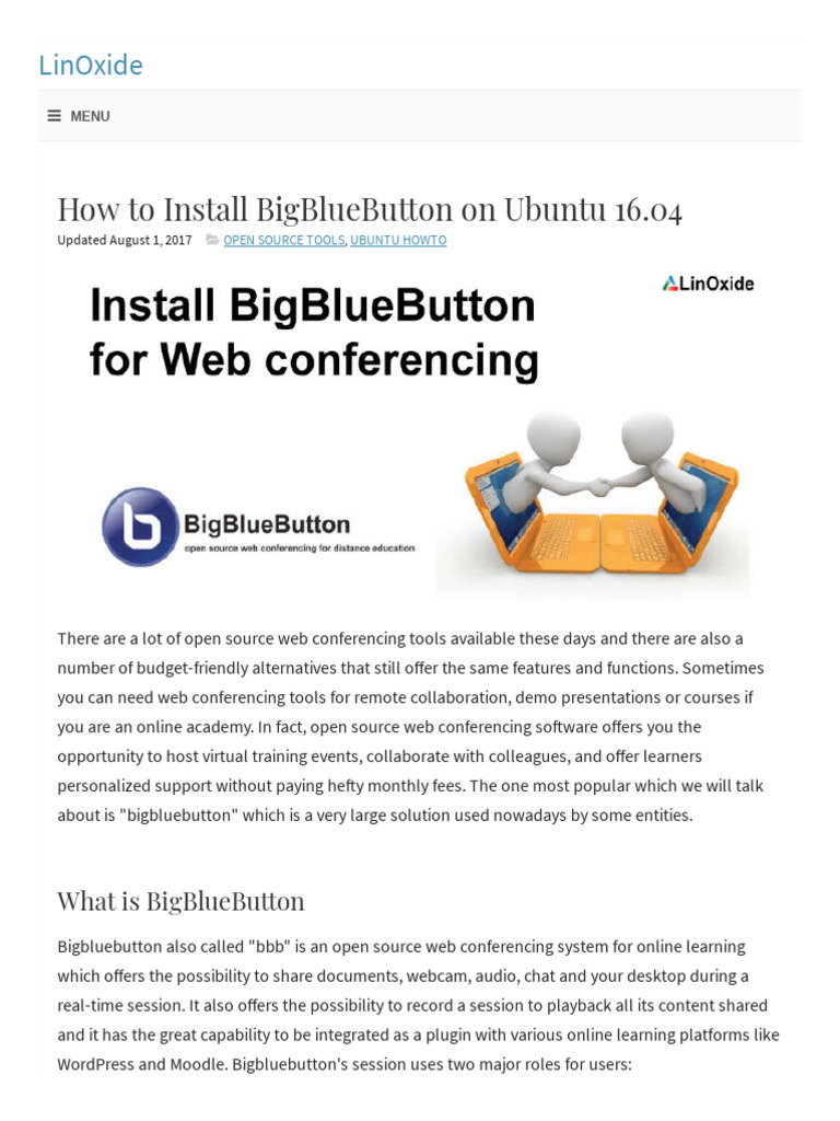 Linoxide Com Tools Install Bigbluebutton Webconferencing Ubuntu 16 | PDF | Web Conferencing ...