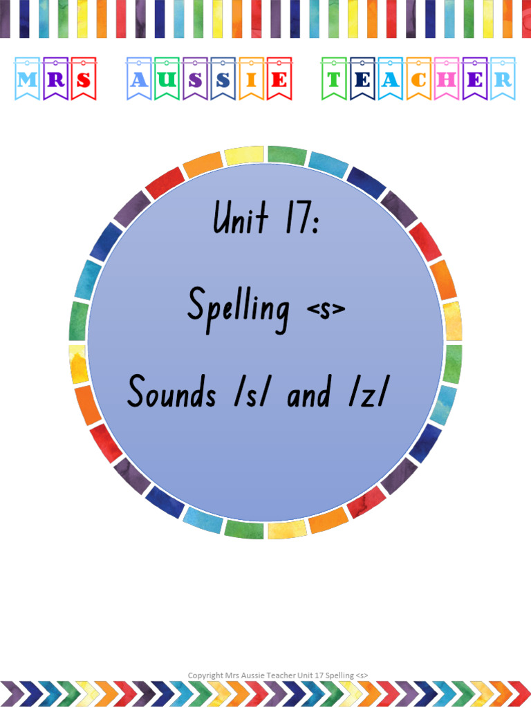 Unit 17: Spelling Sounds /S/ and /Z | PDF | Linguistics