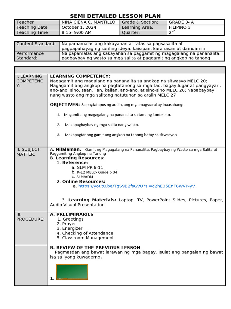 Filipino q2 - Day 2 | PDF