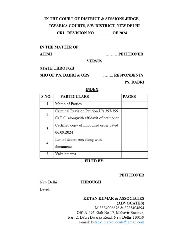 Atish Revision Petition | PDF | Complaint | Affidavit