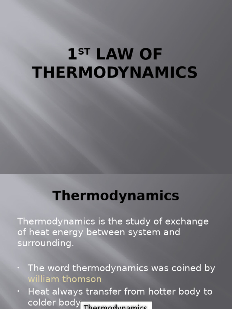 First Law of Thermodynamics Explained | PDF | Science & Mathematics
