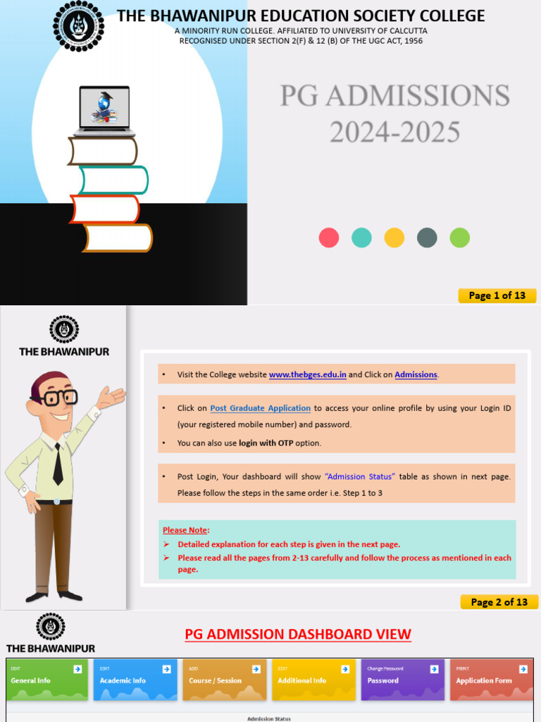 PG Admission Steps for 2024-25 | PDF | Driver's License | Cash