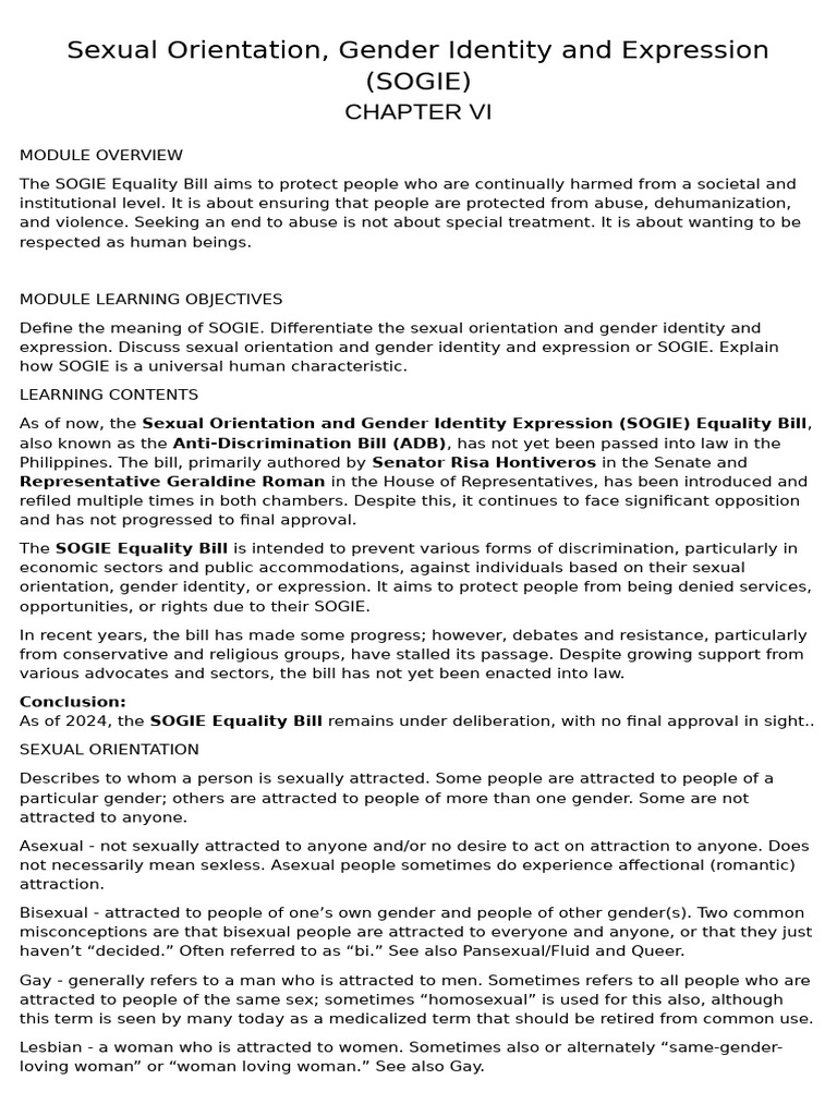 Understanding SOGIE and Its Impacts | PDF | LGBTQIA+ Studies | Lgbt